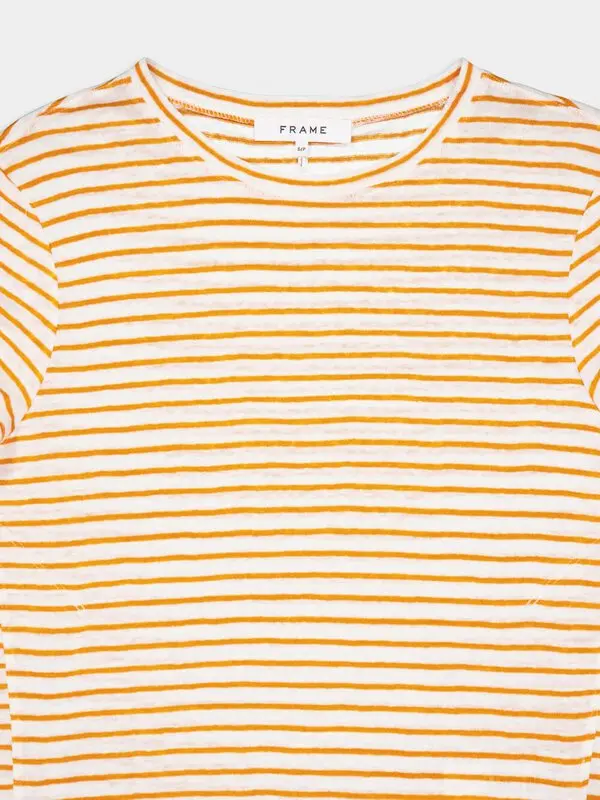 FRAME Striped Relaxed Fit T-shirt - Orange