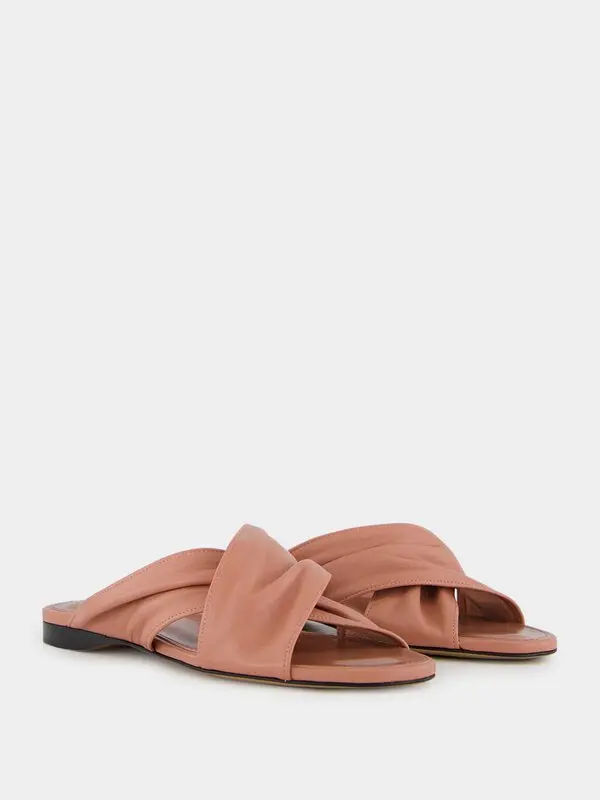Paris Texas Nappa Leather Flat Sandals - Pink