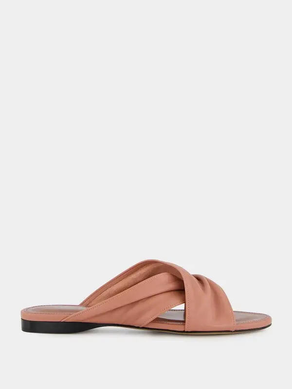 Paris Texas Nappa Leather Flat Sandals - Pink