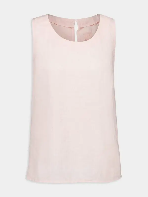 120% Lino Sleeveless Linen Top - Pink