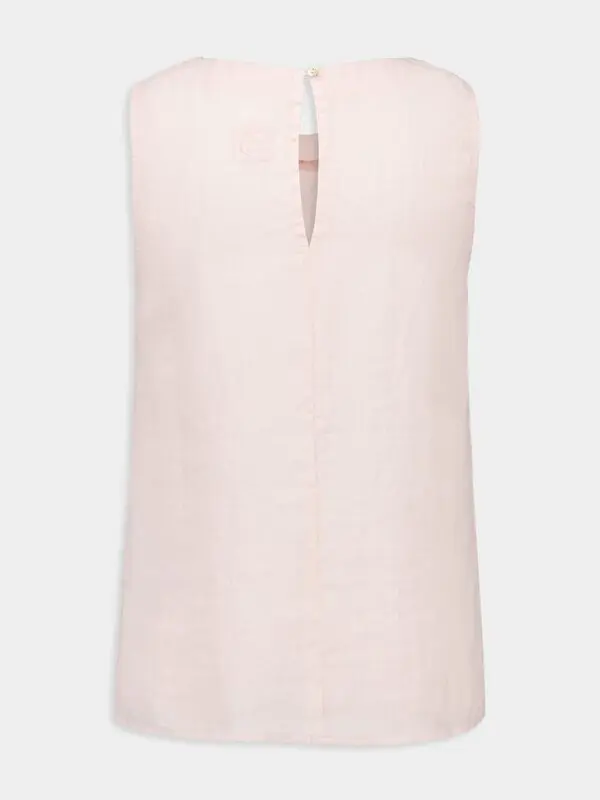 120% Lino Sleeveless Linen Top - Pink