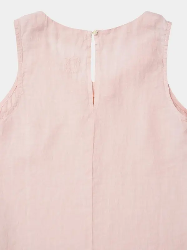 120% Lino Sleeveless Linen Top - Pink