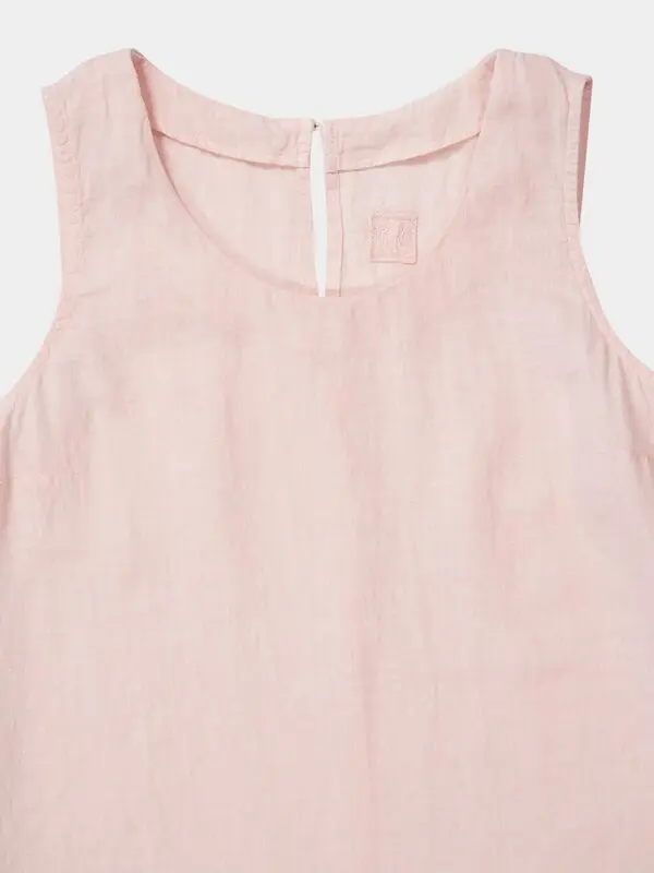 120% Lino Sleeveless Linen Top - Pink