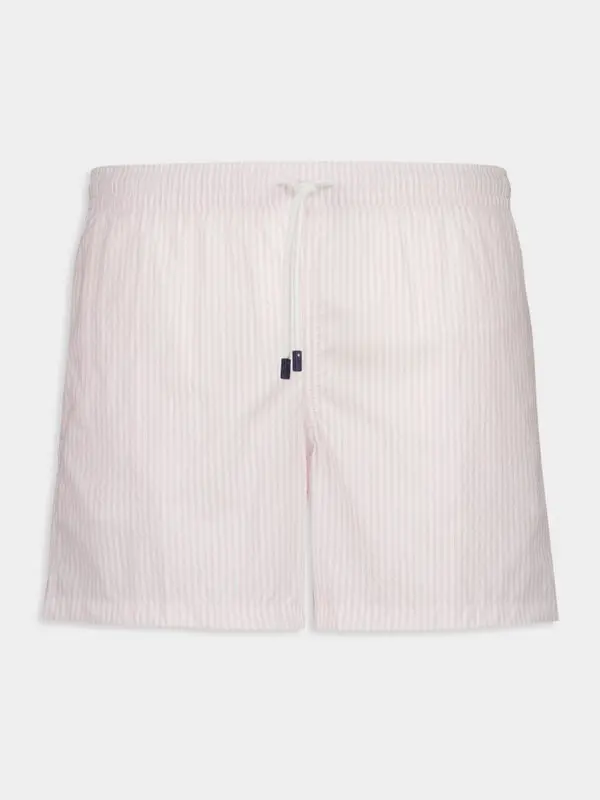 Fedeli Striped Madeira Swim Shorts - Pink