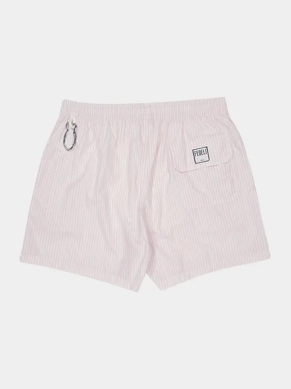 Fedeli Striped Madeira Swim Shorts - Pink