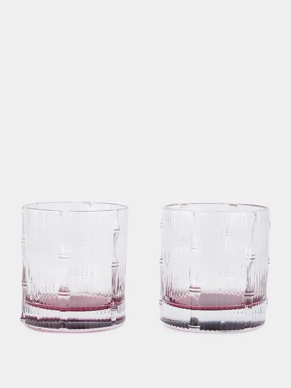 La DoubleJ Solid Bamboo Tumbler Set Of 2 - Pink