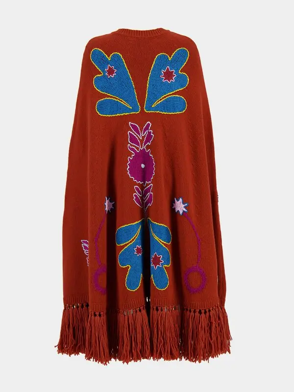 PAULA Hand-embroidered Knitted Cape