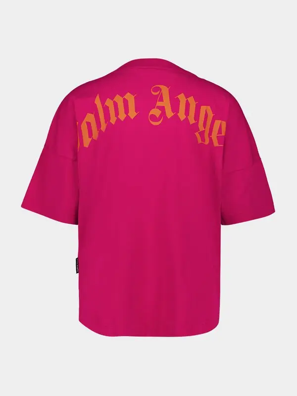 Palm Angels Fuchsia And Orange Back Logo T-shirt