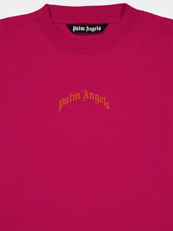 Palm Angels Fuchsia And Orange Back Logo T-shirt