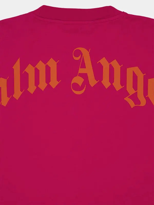 Palm Angels Fuchsia And Orange Back Logo T-shirt