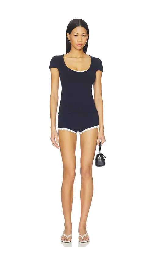 Lpa Champaux Lace Trim Top