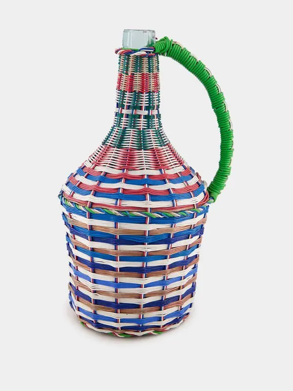 All Origine Woven Glass Flask With Handle - Multicolour