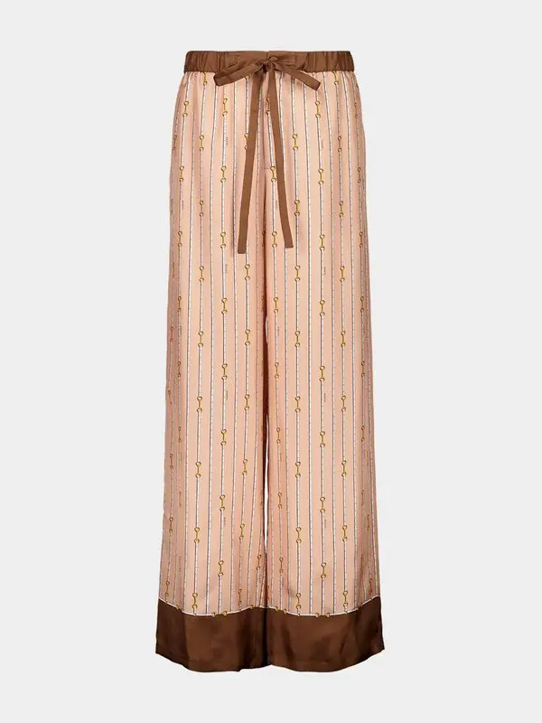 Gucci Wide-leg Horsebit Silk Trousers