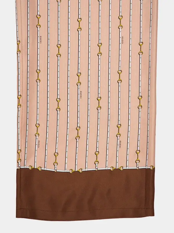 Gucci Wide-leg Horsebit Silk Trousers - Pink