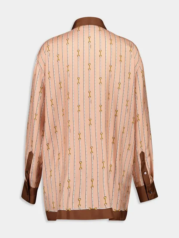 Gucci Horsebit Print Silk Shirt