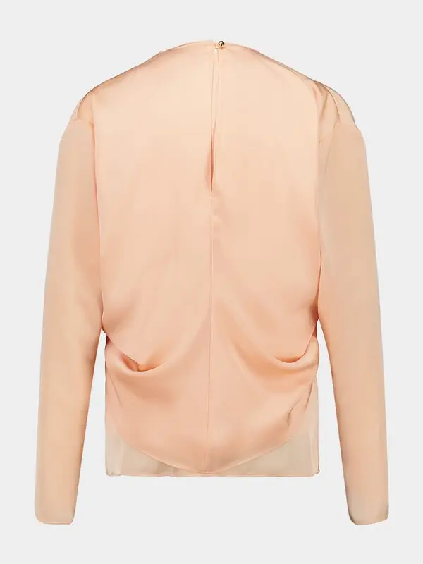 Rabanne Satin Long-sleeve Blouse - Pink