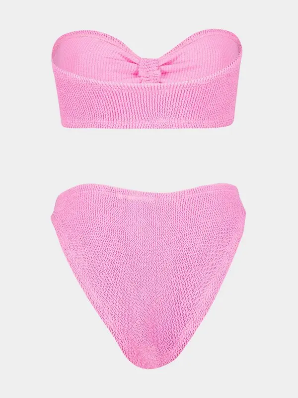 Hunza G Crinkle Bandeau Bikini - Pink