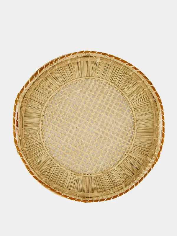 La DoubleJ Raffia Woven Tray
