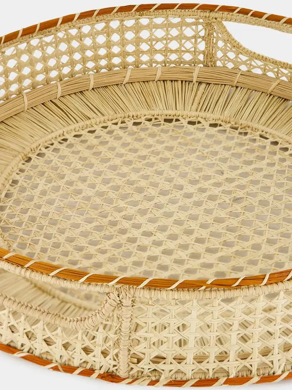 La DoubleJ Raffia Woven Tray