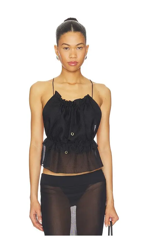 Hanne Bloch Square String Top - Black