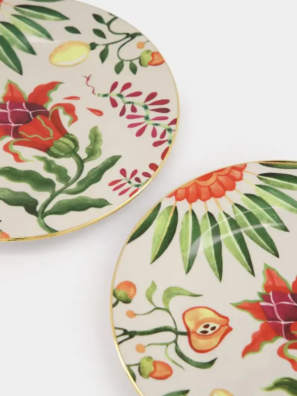 La DoubleJ Eden Dinner Plates Set Of 2 - Multicolour