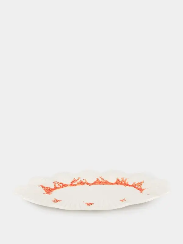 LES-OTTOMANS Saint Jacques Coral Ceramic Tray
