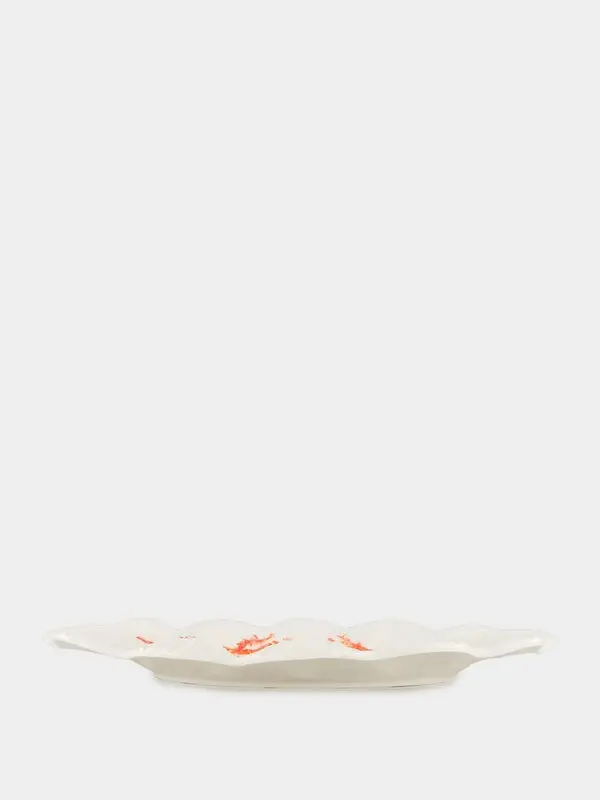 LES-OTTOMANS Saint Jacques Coral Ceramic Tray - Orange