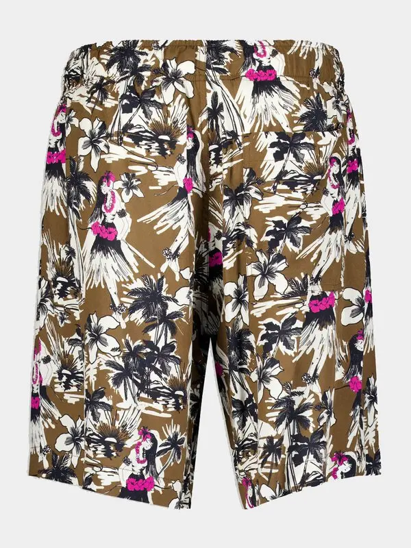 Palm Angels Hula Cargo Graphic-print Shorts - Multicolour
