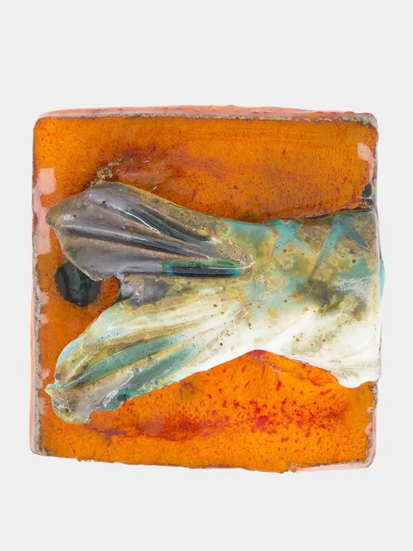 STUDIO BONGARD Sardine Tail Tile Sculpture - Orange