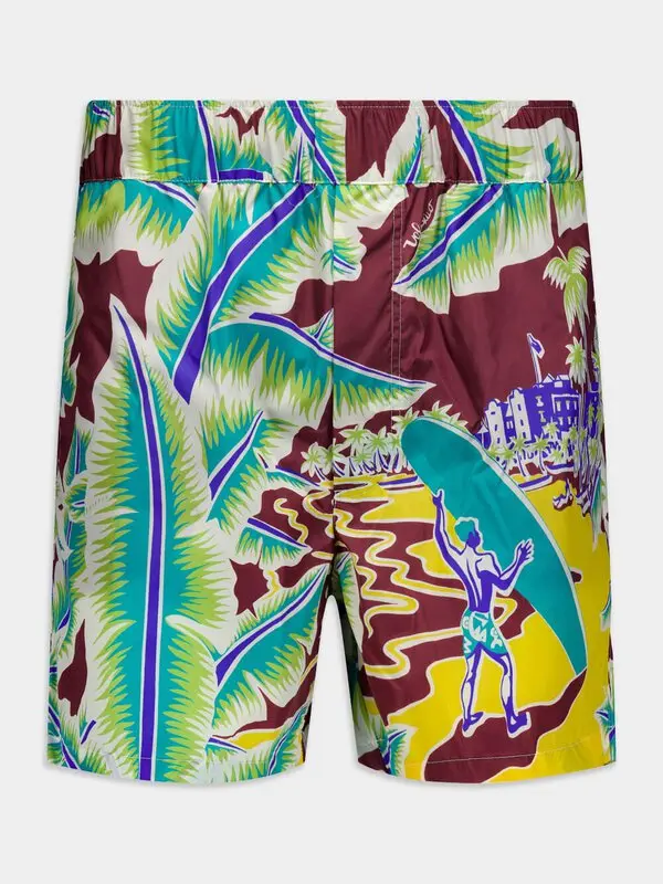 Valentino Garavani Surf Rider Print Swim Shorts - Multicolour