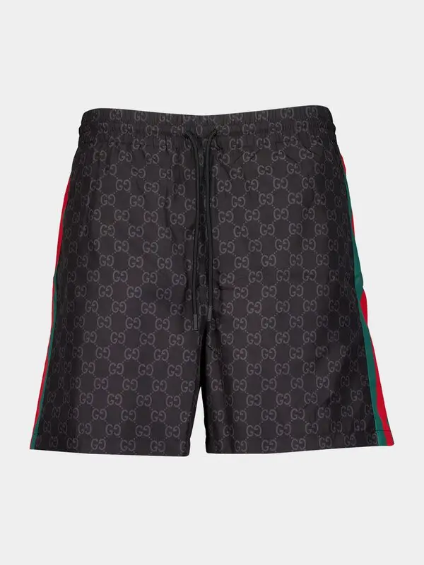 Gucci Gg Jacquard Swim Shorts - Black