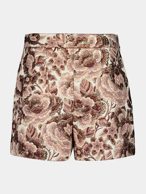 Valentino Garavani Rose Lurex Matelassé Shorts - Multicolour