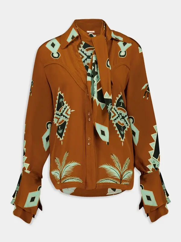 Johanna Ortiz Cabalgando Silk Shirt - Orange