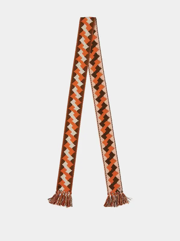 Valentino Garavani Cotton Jacquard Scarf With Fringe