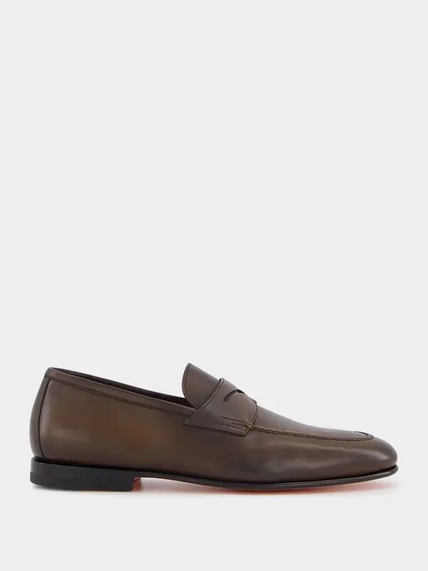 Santoni Leather Loafers