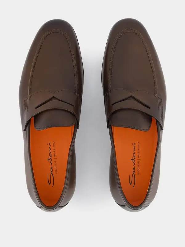 Santoni Leather Loafers