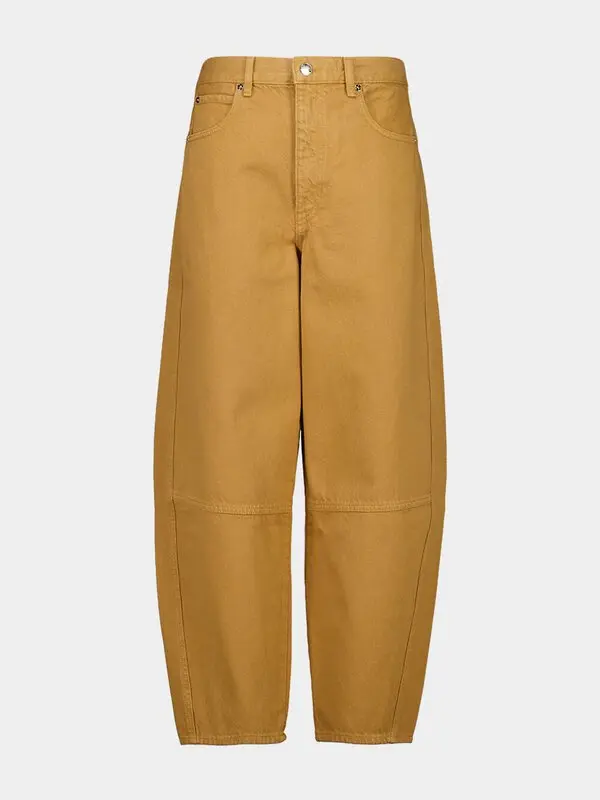 FRAME High-rise Barrel-leg Jeans - Orange