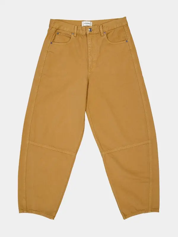 FRAME High-rise Barrel-leg Jeans - Orange