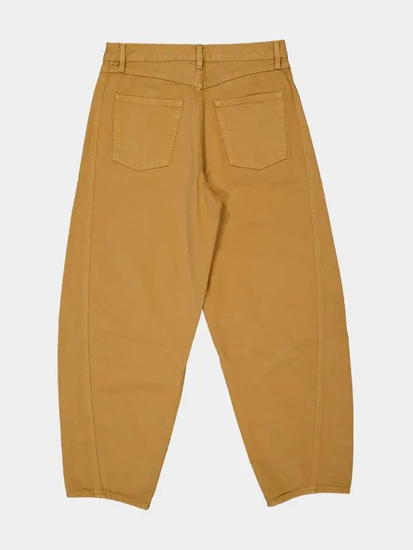 FRAME High-rise Barrel-leg Jeans - Orange