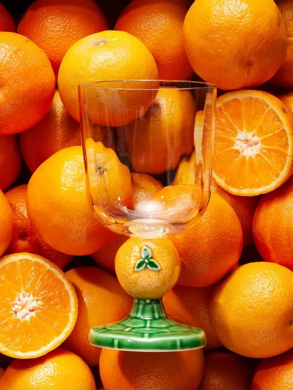 BORDALLO PINHEIRO Glass Goblet - Orange