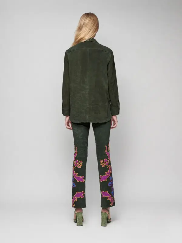 PAULA Chakakan Suede Embroidered Overshirt