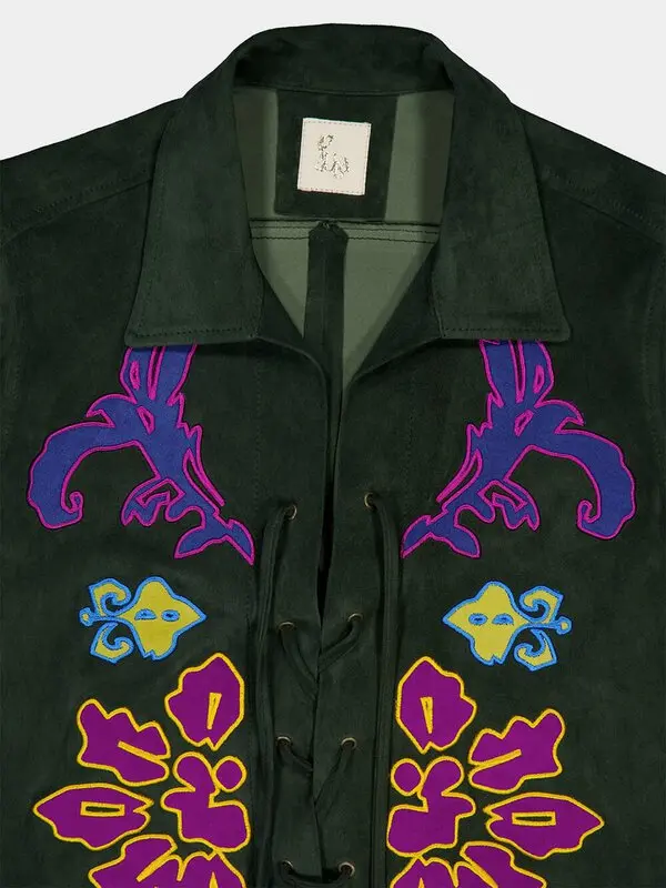 PAULA Chakakan Suede Embroidered Overshirt