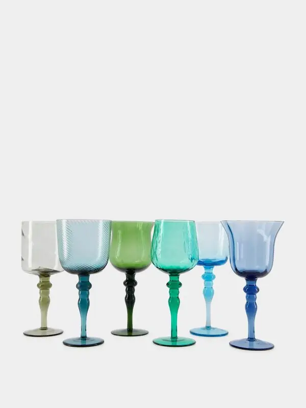 BITOSSI Set Of 6 Texture Goblets - Multicolour