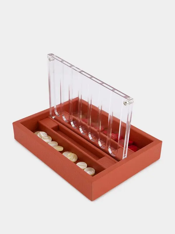 HECTOR SAXE PARIS Brick Leather Connect 4 Game - Orange