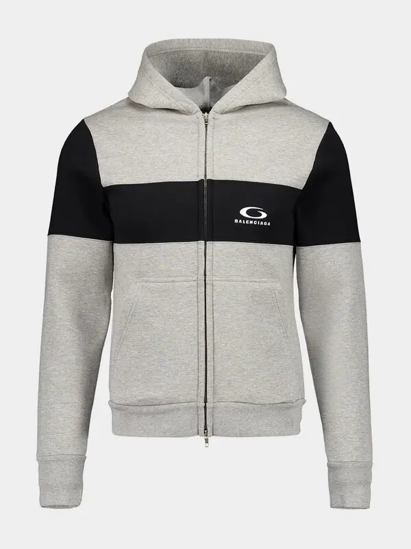 Balenciaga Logo Embroidered Zipped Sweatshirt - Multicolour