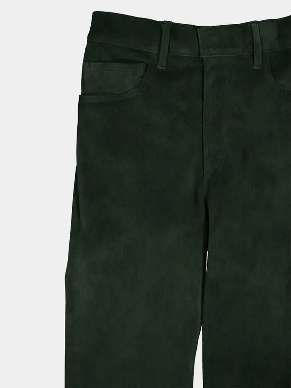 PAULA Zirconia Suede Embroidered Flared Pants - Purple