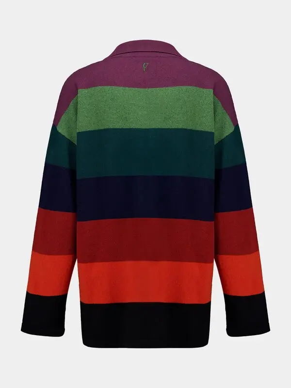 PAULA Jane Striped Knitted V-neck Top - Multicolour