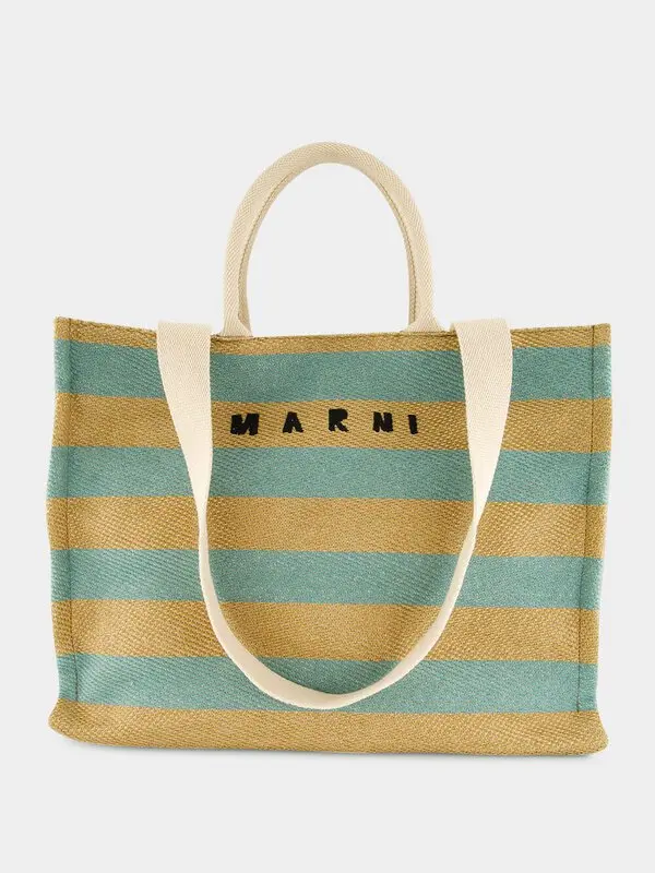 Marni Basket Large Striped Tote - Multicolour