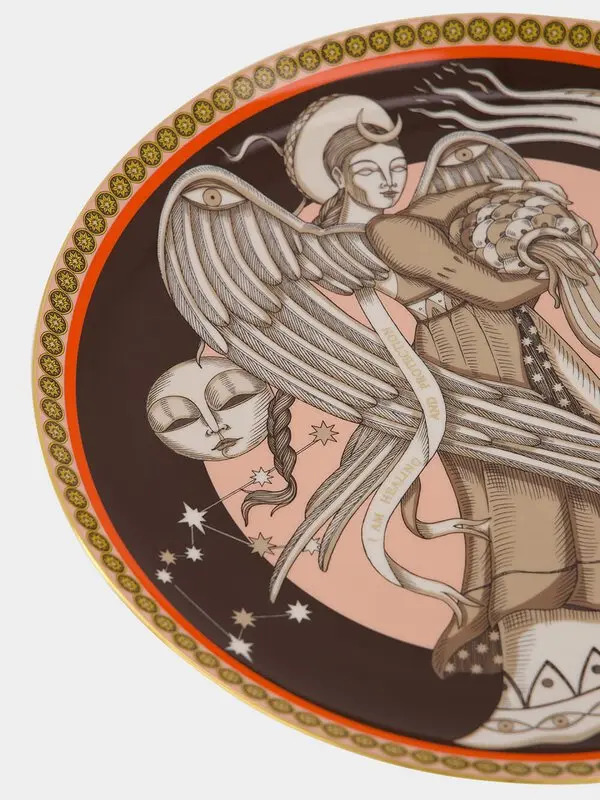 La DoubleJ The Angel Brown Decorative Plate - Multicolour
