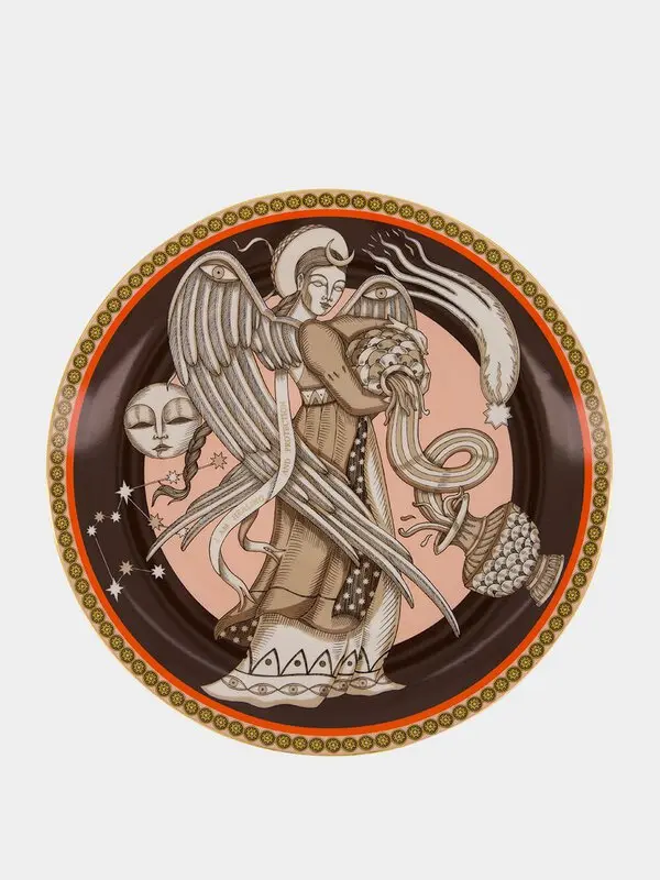 La DoubleJ The Angel Brown Decorative Plate - Multicolour